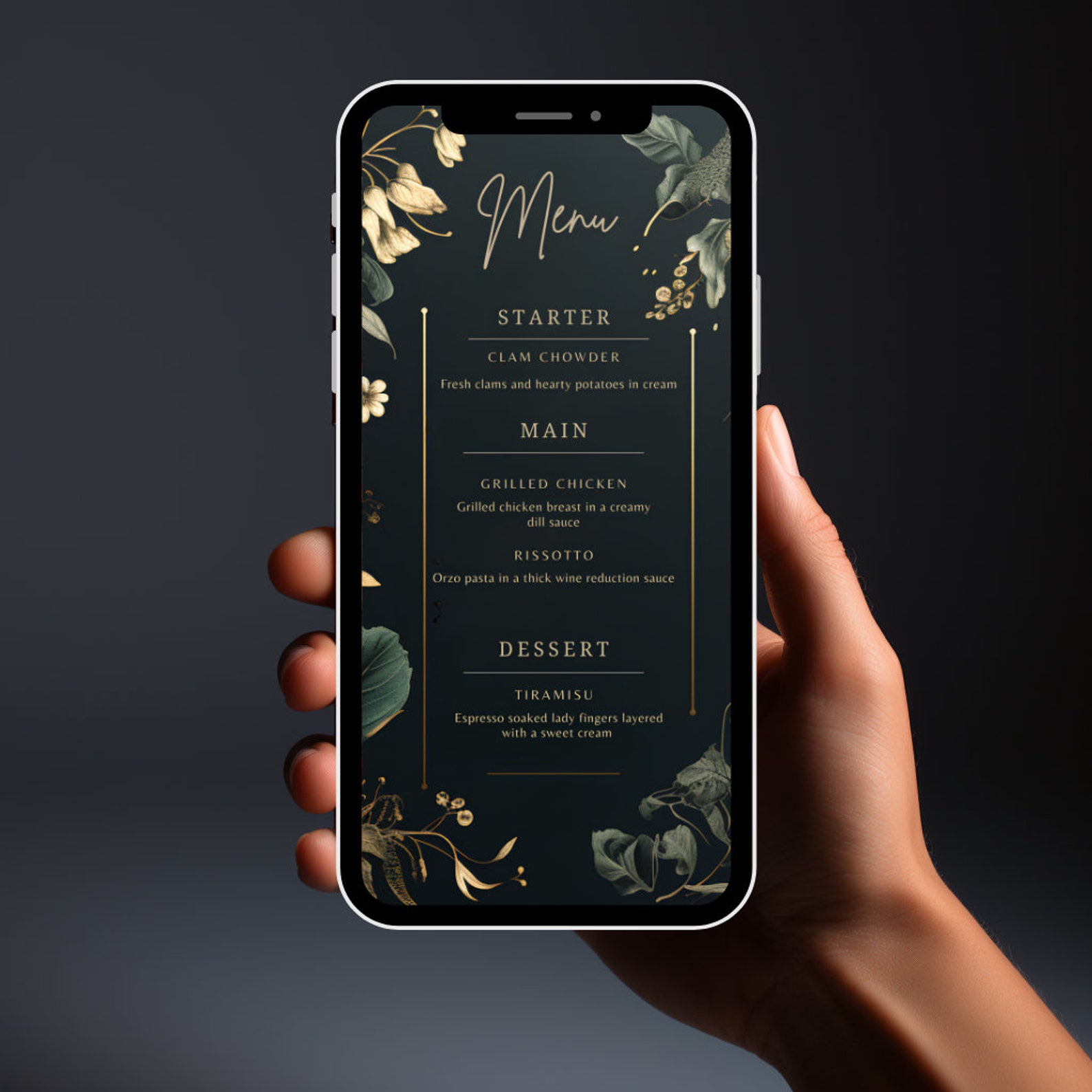 Elegant Menu Template - Etsy