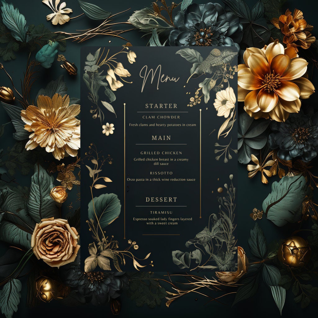 Elegant Menu Template - Etsy