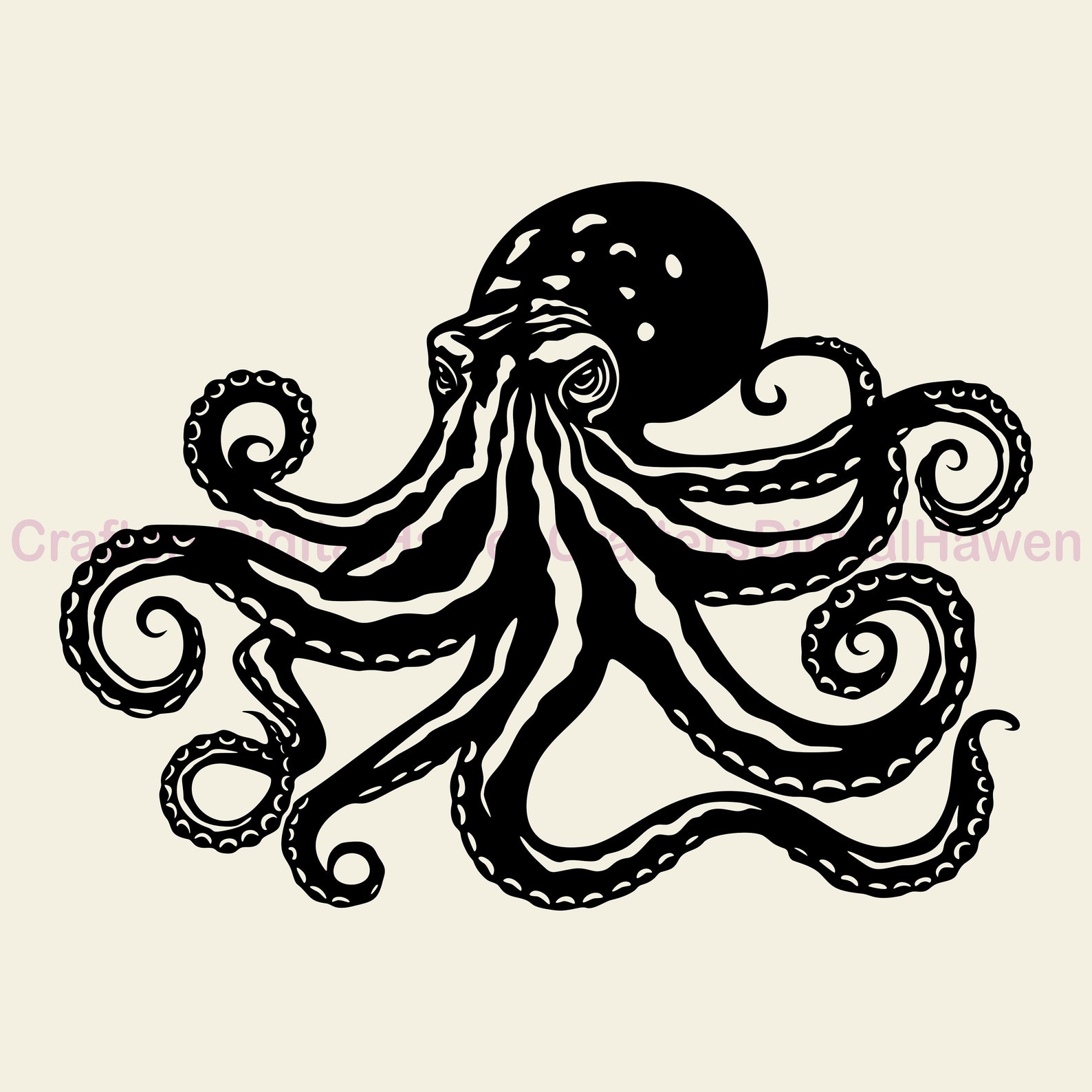 Octopus Svg, Ocean Animals Svg, Octopus Fsle for Cricut, Dxf for Plasma ...