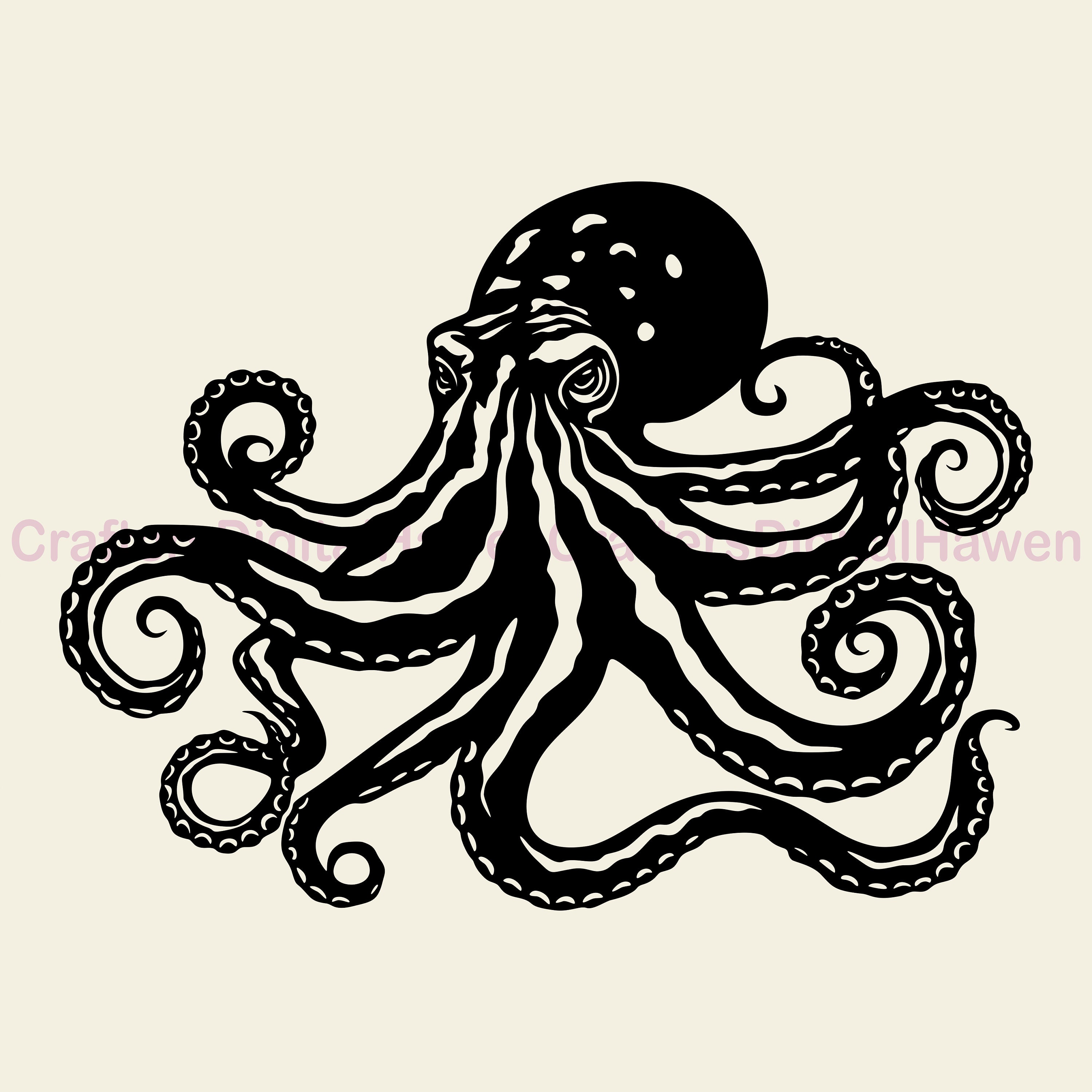 Octopus Svg, Ocean Animals Svg, Octopus Fsle for Cricut, Dxf for Plasma ...