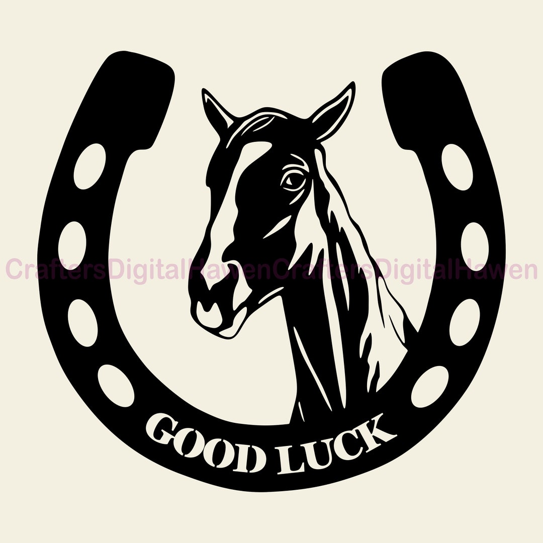 A Sign With a Horse's Head Svg, a Horse in a Horseshoe Vector, Horse ...