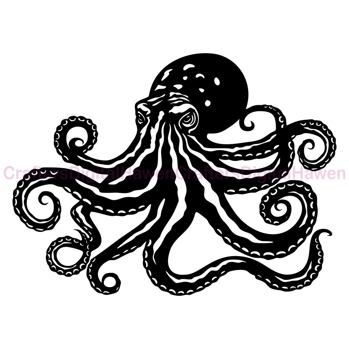 Octopus Svg, Ocean Animals Svg, Octopus Fsle for Cricut, Dxf for Plasma ...