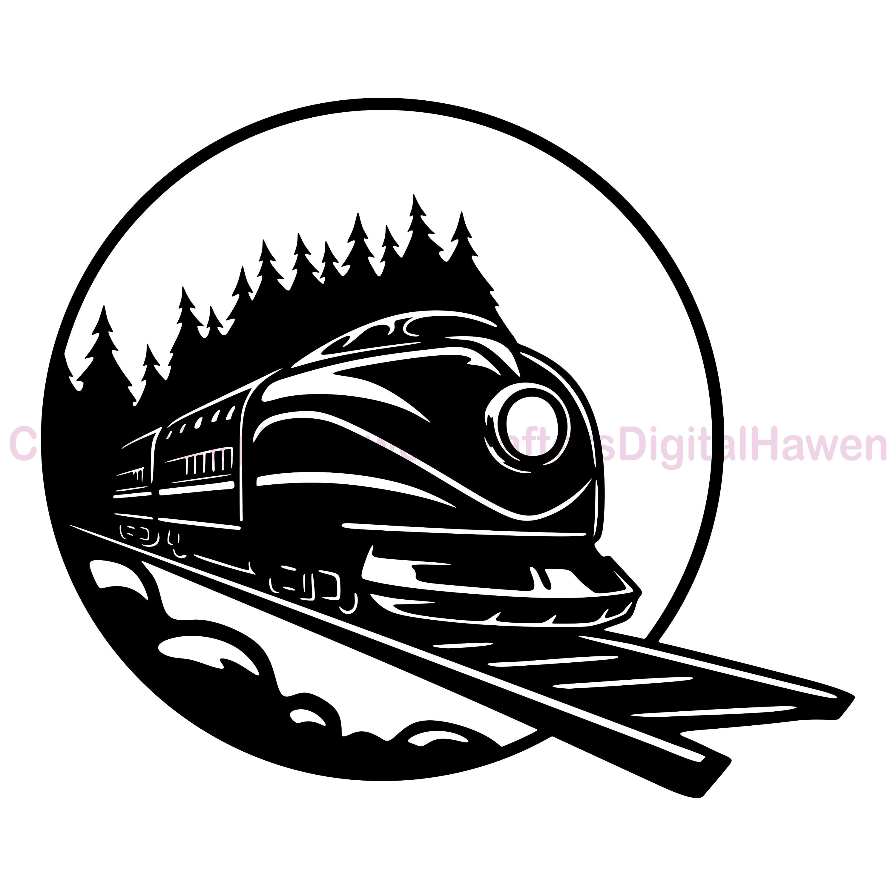 Train Scene SVG, Laser Cut File, Clipart (digital Download) - Etsy