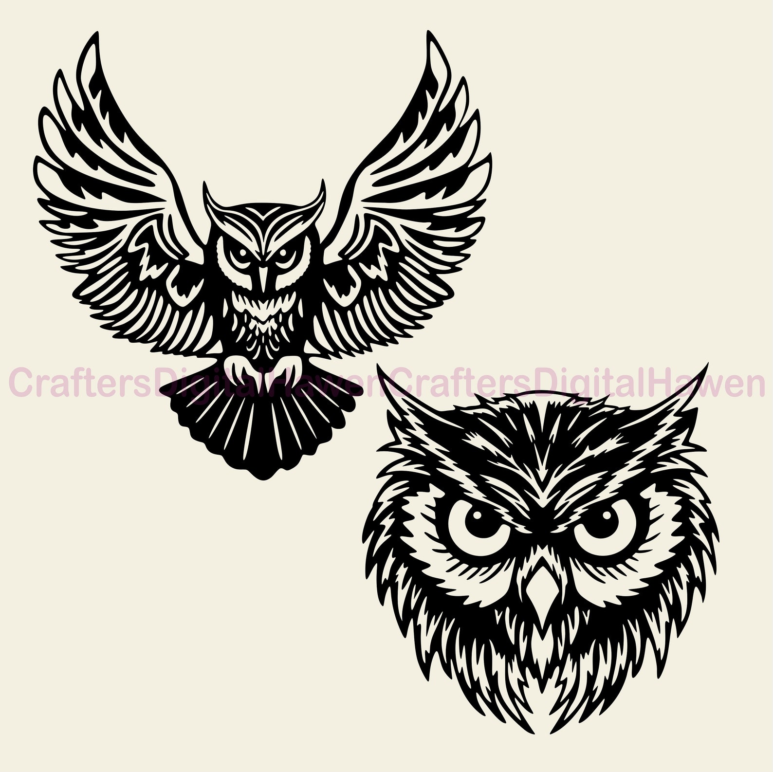 Owl Vector, Laser Cut File, Plasma Cut, Wood Art, Shirt Design (digital ...