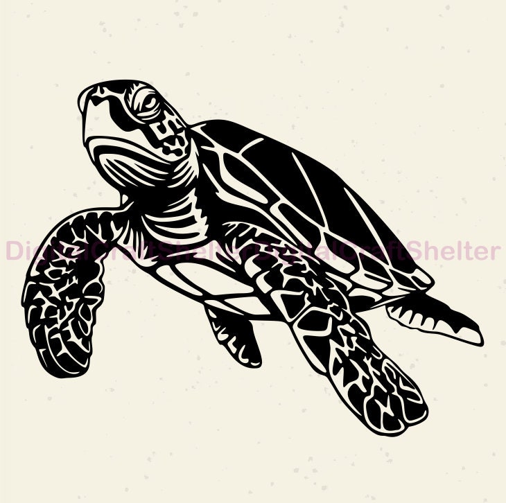 Turtle Svg, Dxf File for Plasma, Cut File for Lasar, Ocean Animals ...