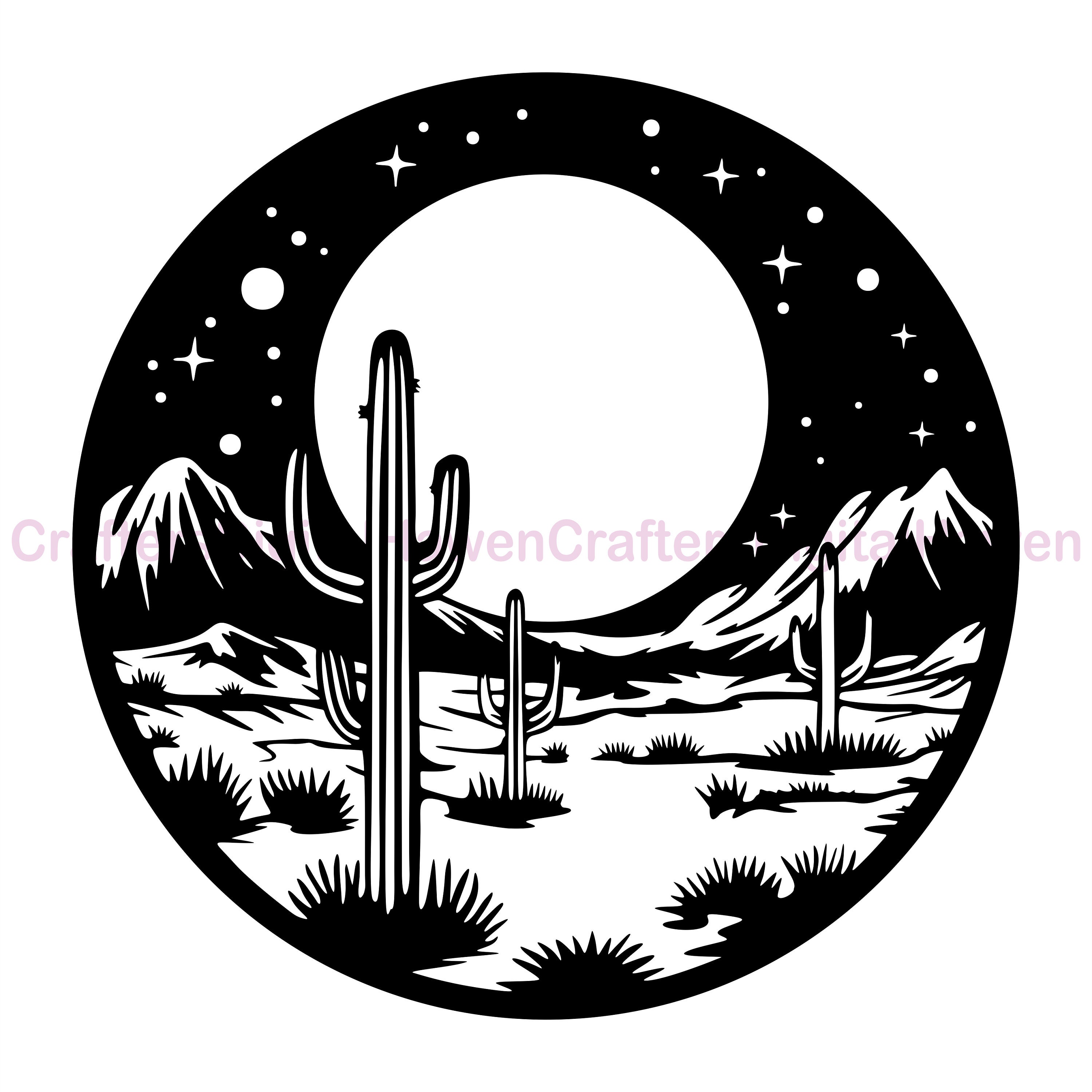 Cactus Scene Svg, Cactus Clipart, Dxf for Laser, Cut Fsle for Plasma ...