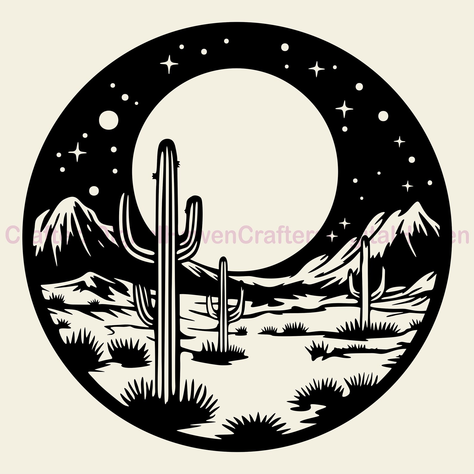 Cactus Scene Svg, Cactus Clipart, Dxf for Laser, Cut Fsle for Plasma ...
