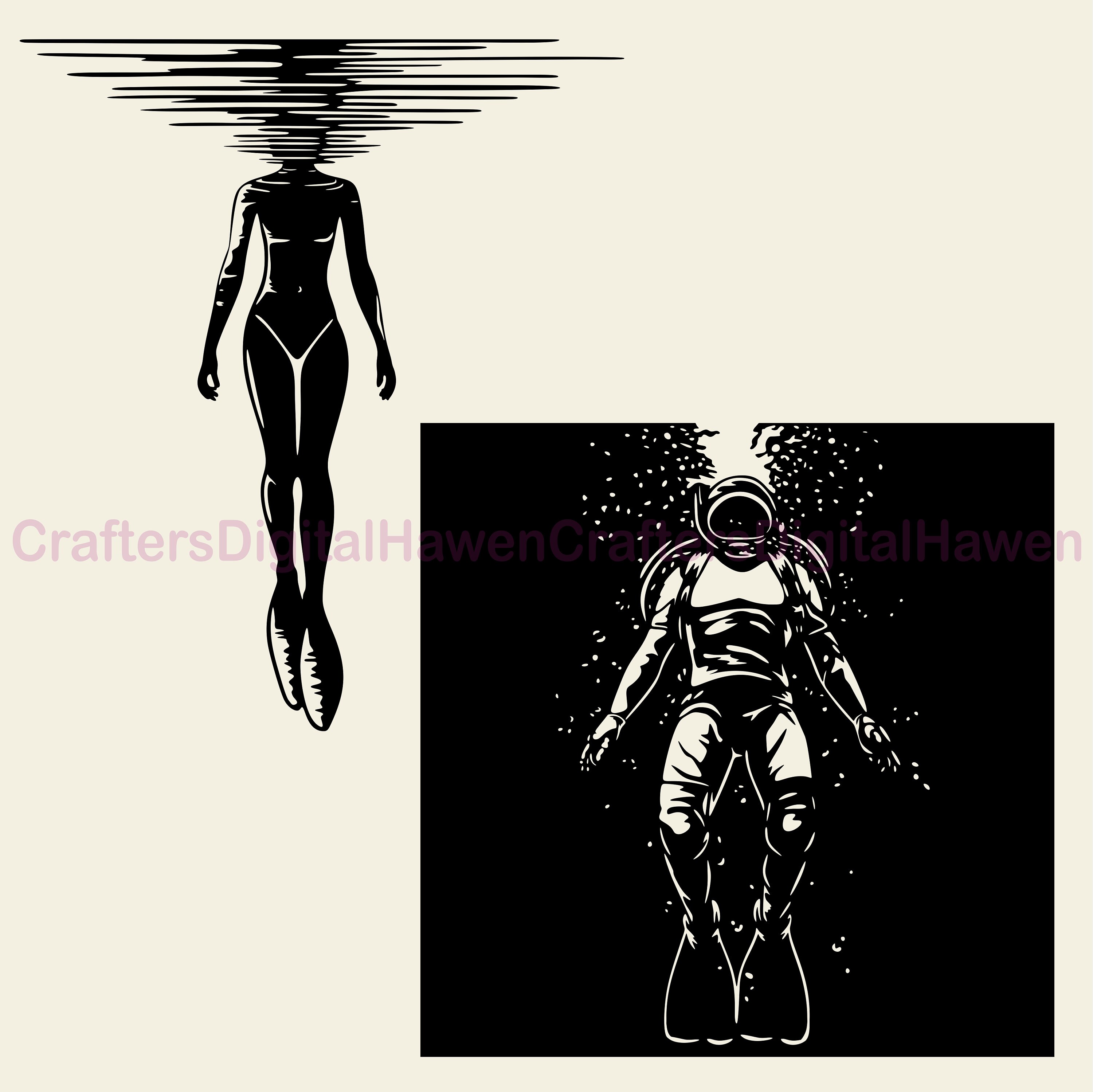 Diving Scene Svg, Diving Ocean Scene Vector,png,pdf Cut File for Laser ...