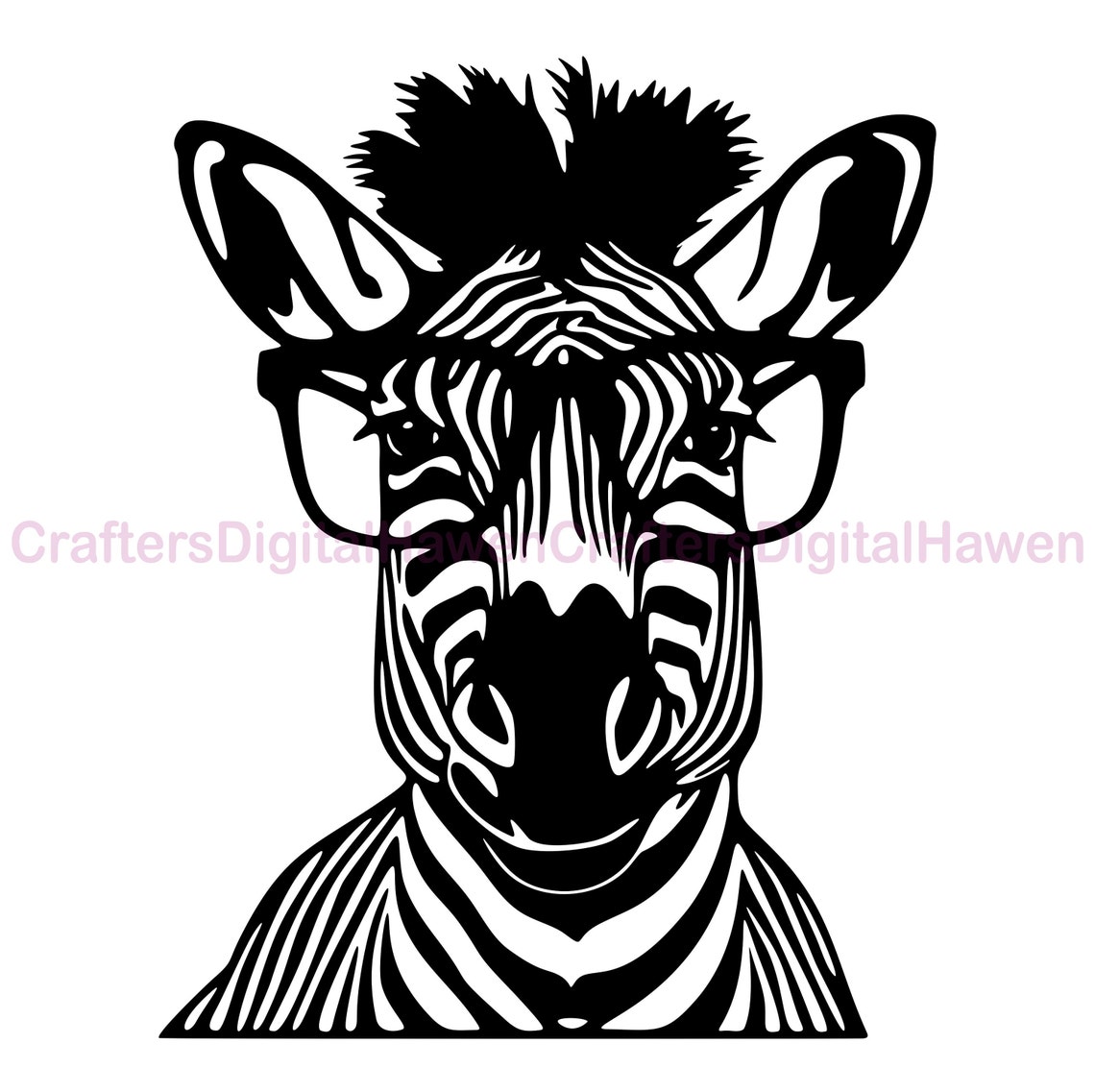 Zebra Svg, Fanny Animals Vector, Zebra in Glasses, Dxf for Plasma, Cut ...