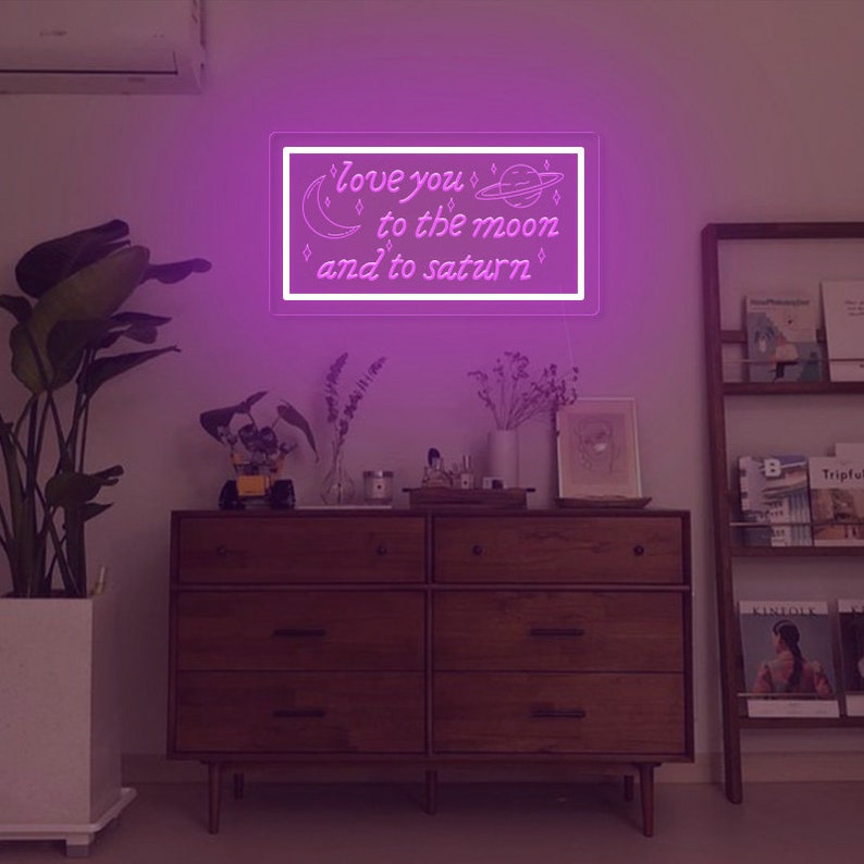 Love You to the Moon and to Saturn Neon Sign, Wedding Neon Sign ...