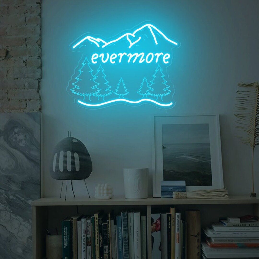 Evermore Neon Sign,folklore Inspired Decor,mountains and Forests Neon ...