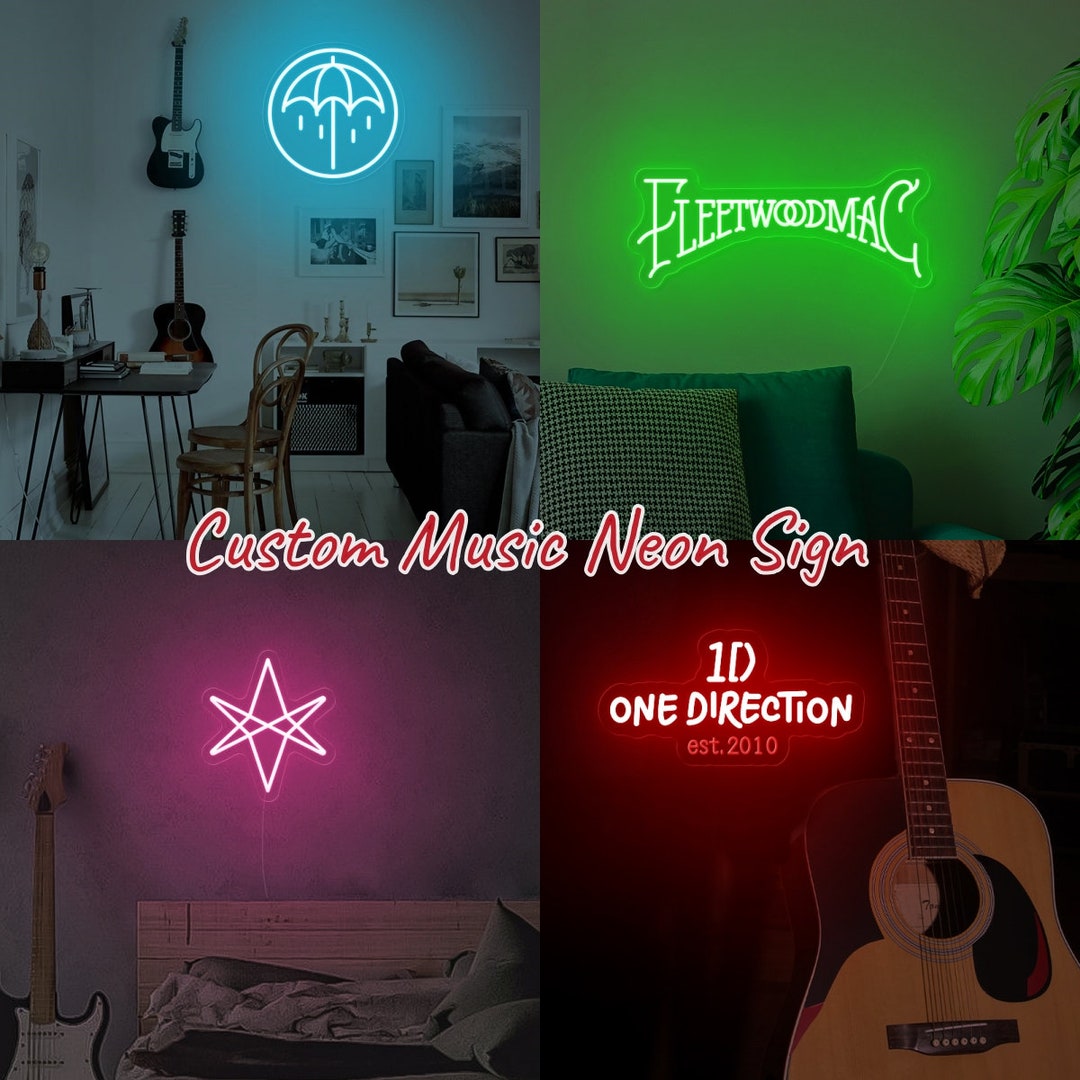 Custom Music Neon Sign,rock Band Wall Sign,custom Band Logo Sign,music ...
