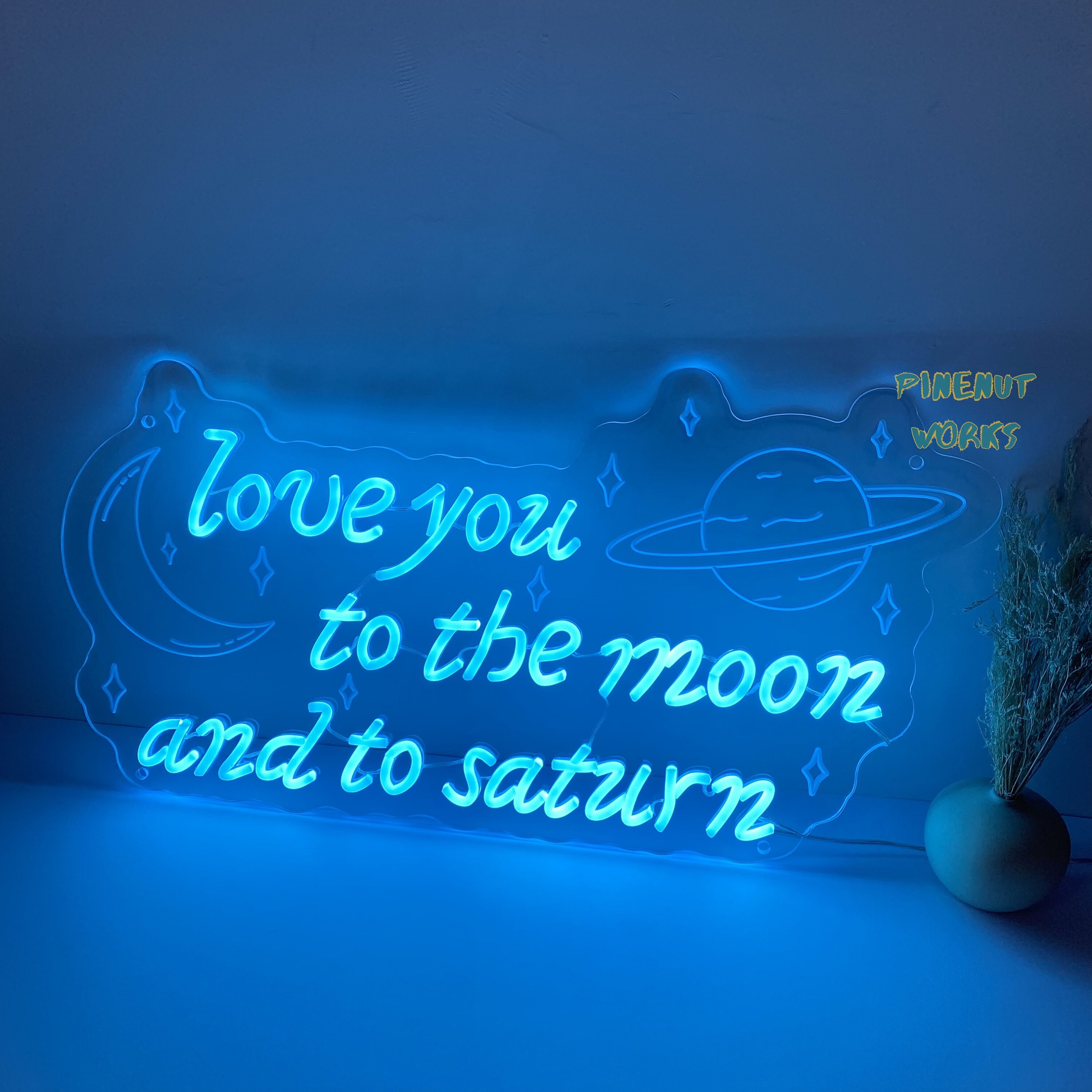 Love You to the Moon and to Saturn Neon Sign, Wedding Neon Sign ...