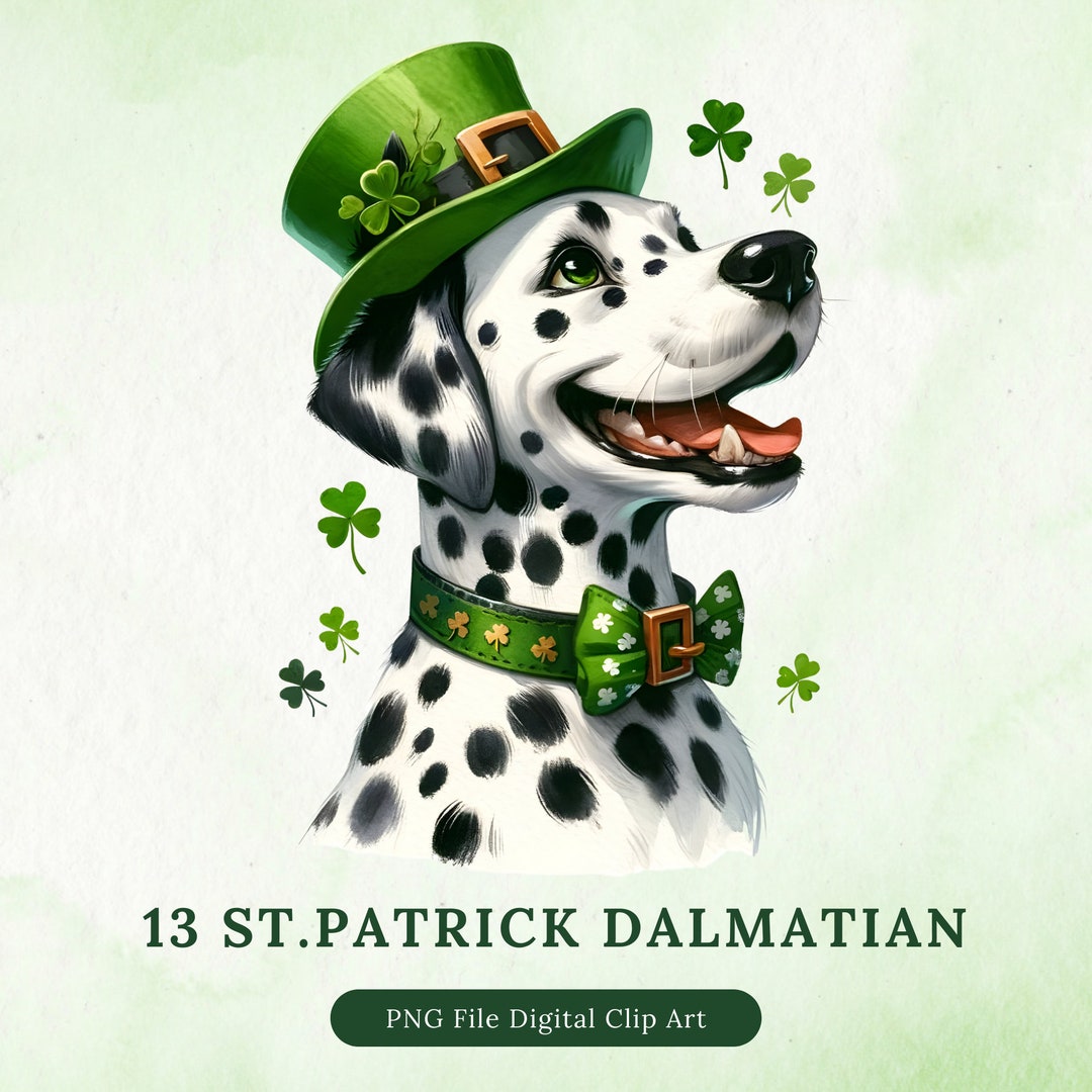St Patricks Day Dog Clip Art, St Patricks Day Dalmatian Dog , PNG ...