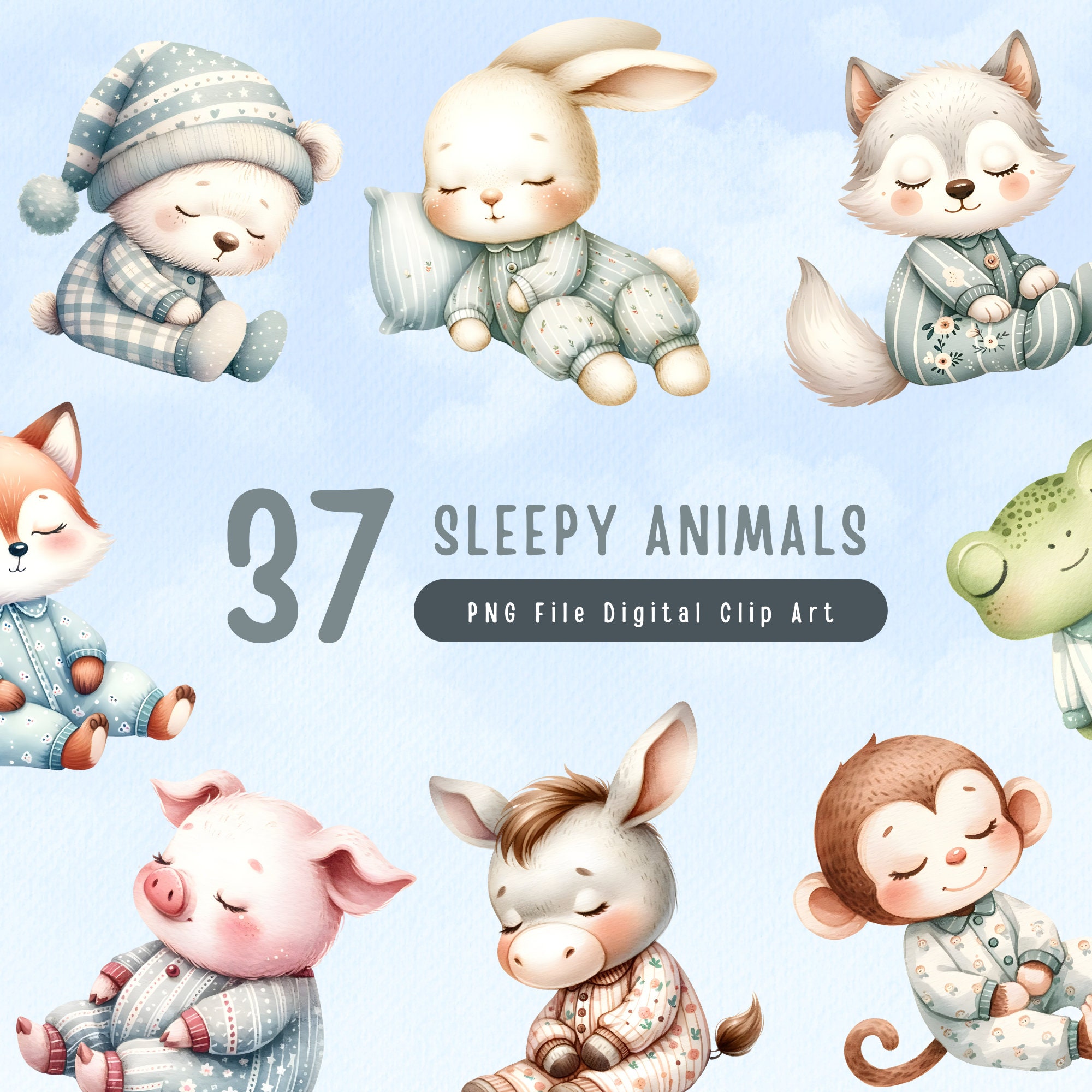 Sleepy Animals Clipart 27 High Quality Pngs Nursery Animals PNG ...