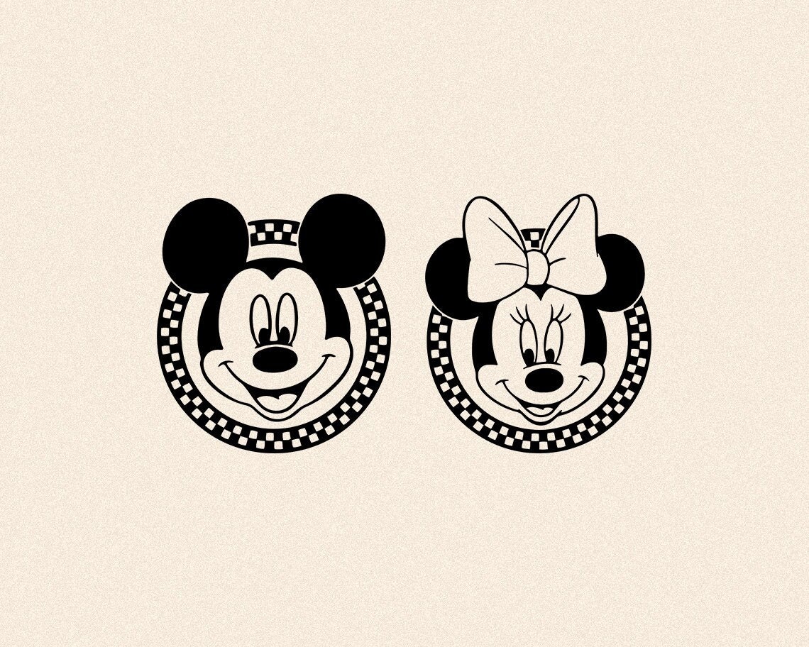 Checkered Mouse Svg, Mickey Minnie Mouse Svg, Magical Mouse Svg, Retro ...