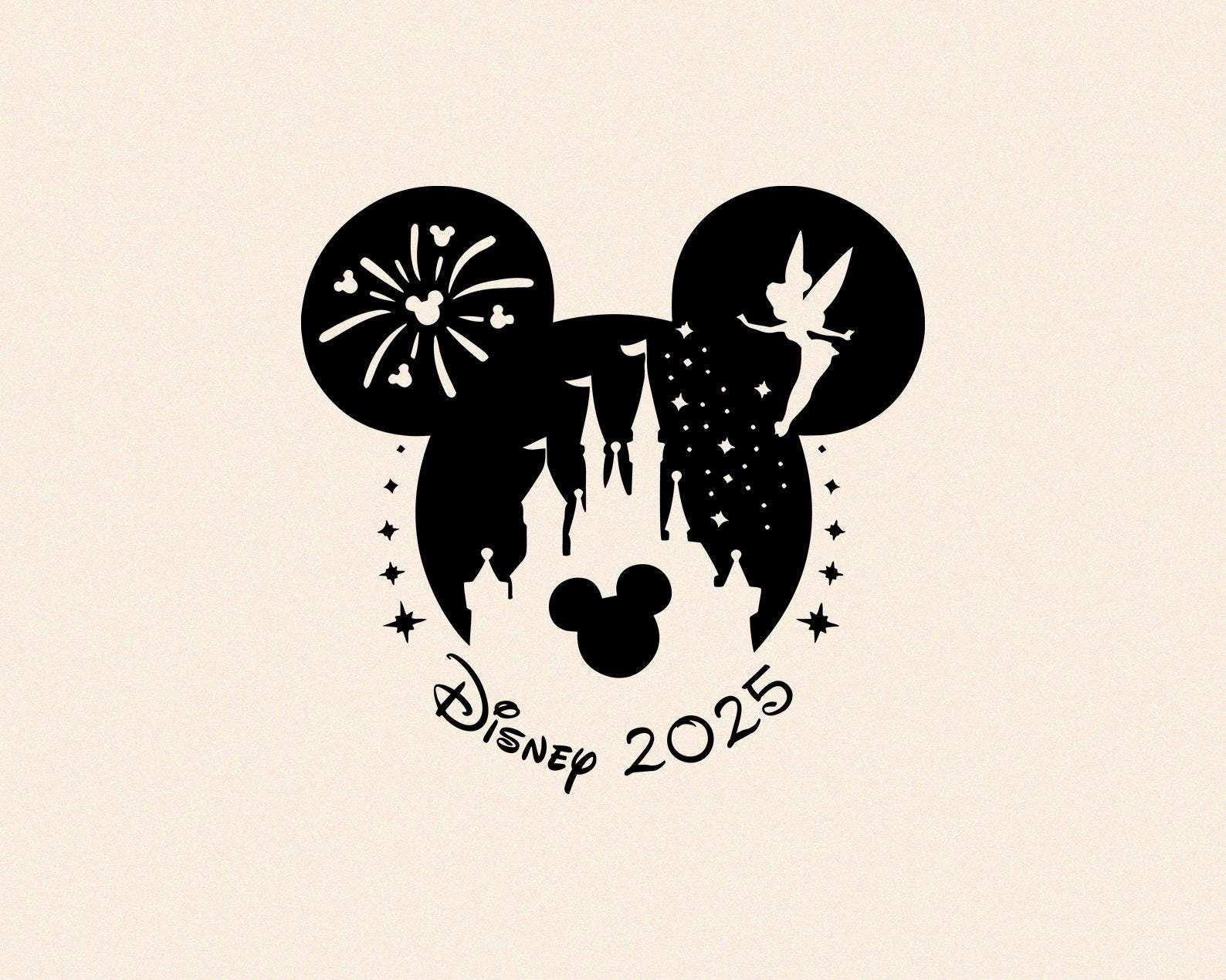 Mickey Ears Tinker Bell Castle, Mickey, 2025 - Silhouettes Digital ...