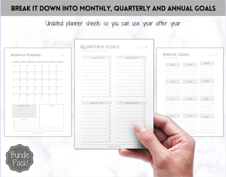 The Ulitmate Goal Planner, Goal Planner Bundle, Goal Tracker, Smart ...