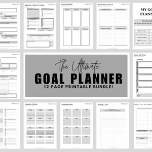 The Ulitmate Goal Planner, Goal Planner Bundle, Goal Tracker, Smart ...
