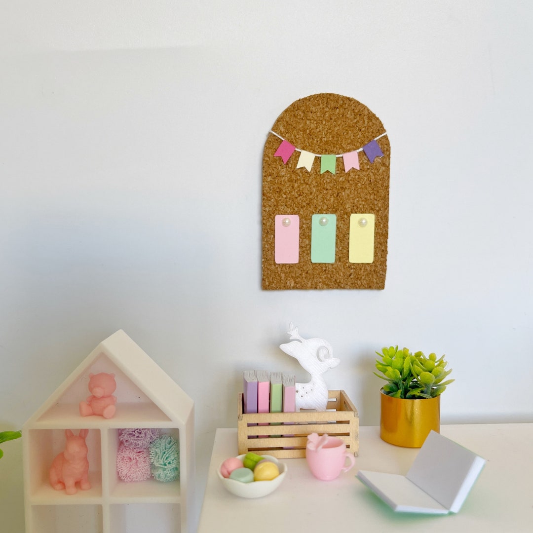 Miniature Bulletin Board for Dollhouse Mini Office Furniture, Gift for ...