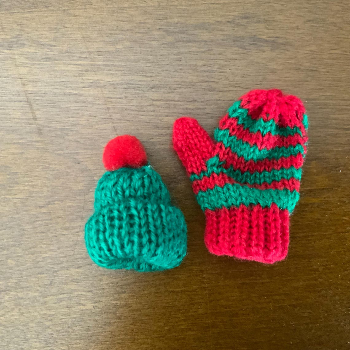 Mini Elf Prop Knit Hat and Gloves Set for Elf Accessory Doll Clothes ...