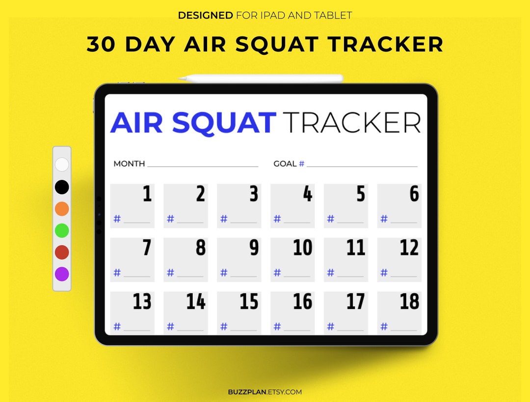 30 Day Air Squat Tracker - Etsy