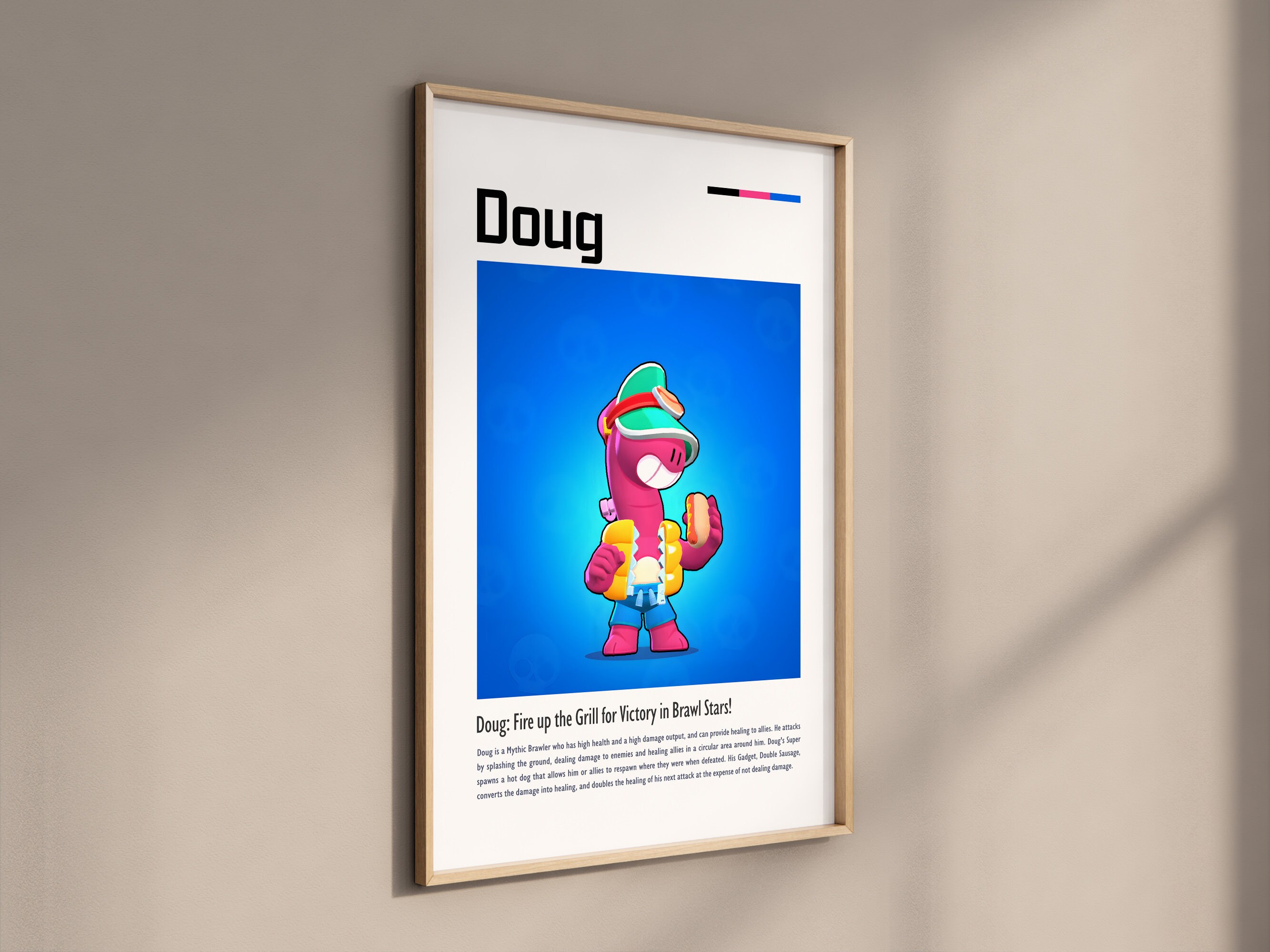 Doug Brawl Stars Digital Poster Brawl Stars Clipart Brawl Stars Instant ...