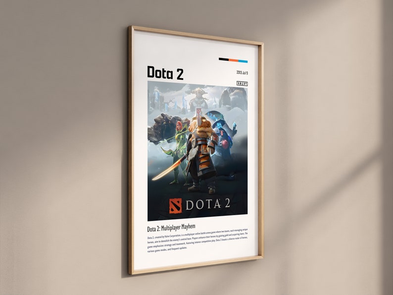 Dota 2 Poster Gaming Room Poster Print Game Video Games Digital Poster ...