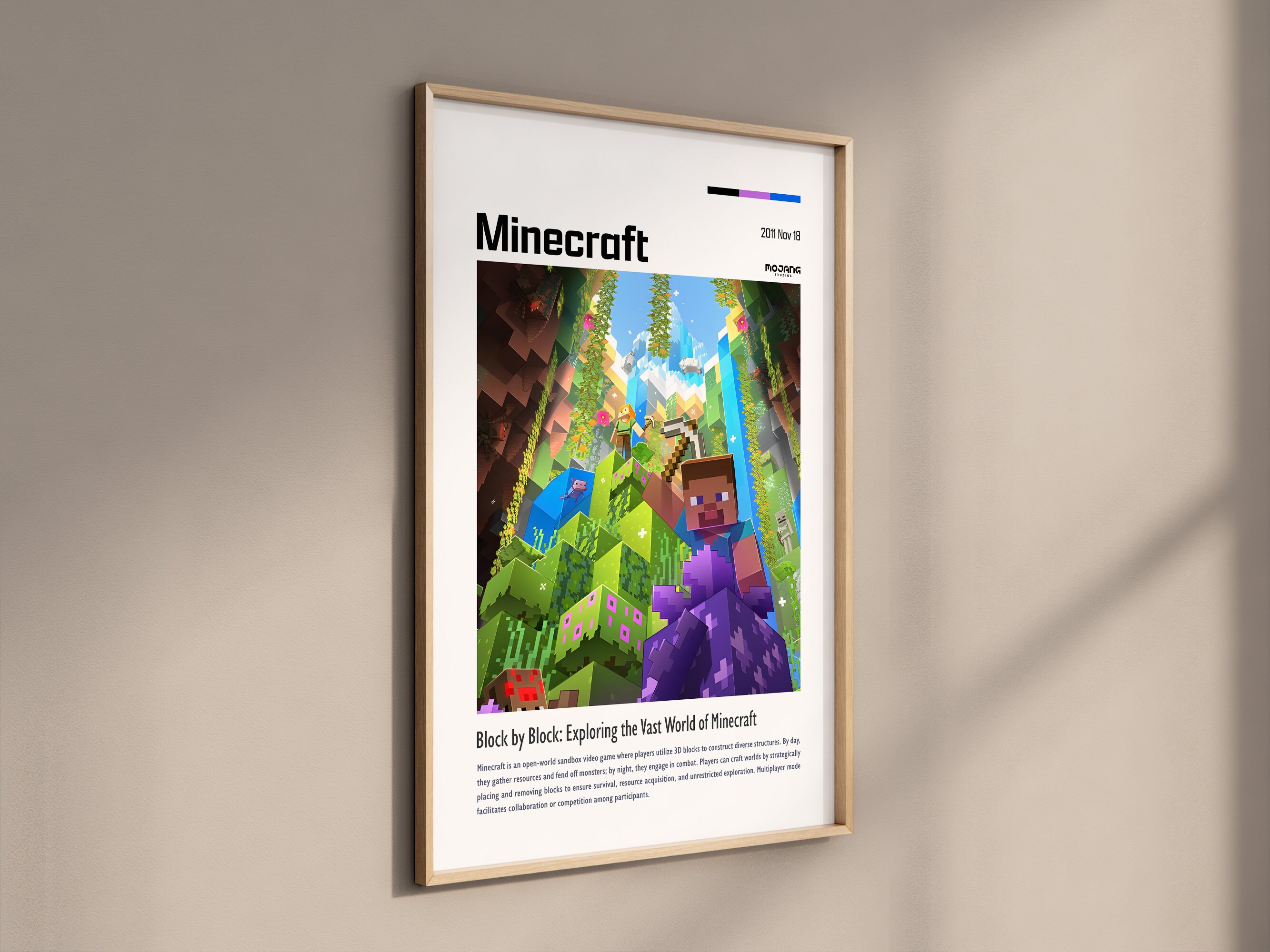 Minecraft Poster Gaming Room Poster Print Game Video Games Digital ...