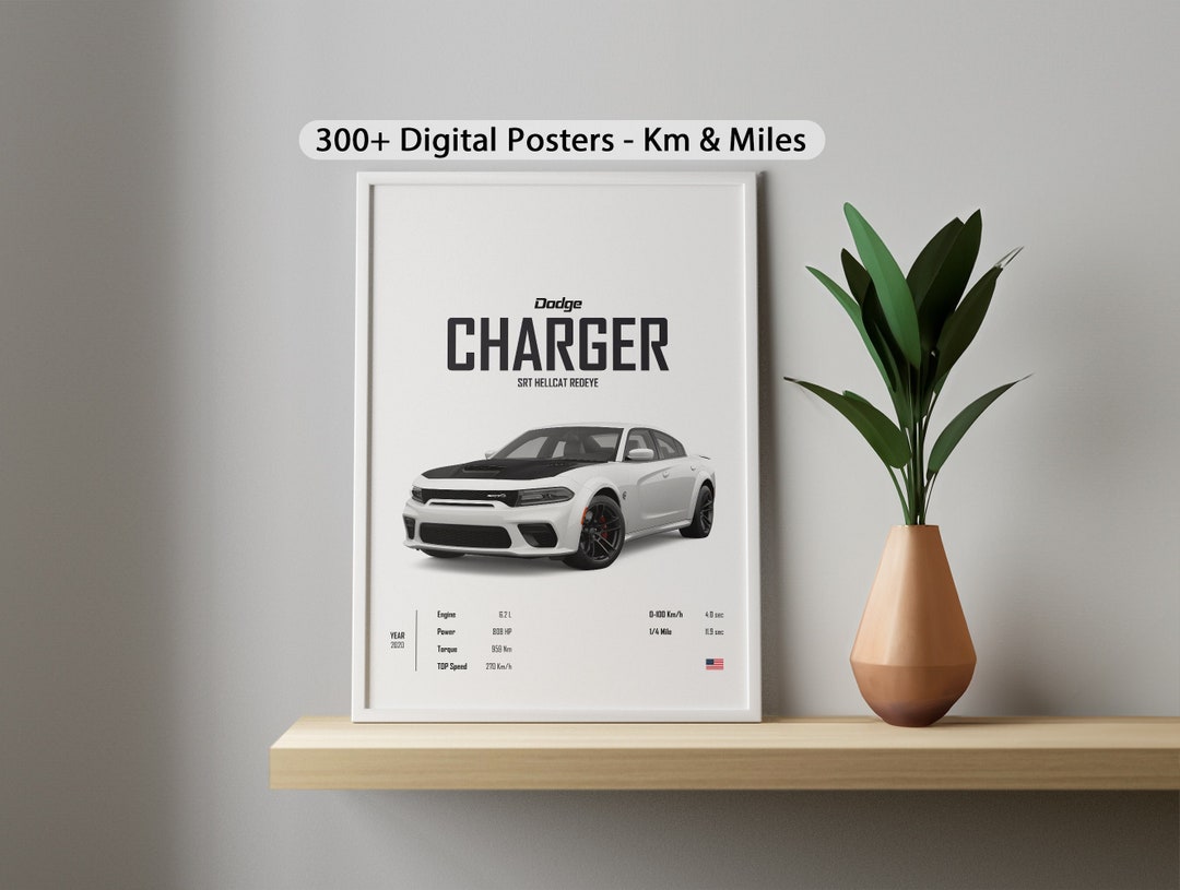 Dodge Charger SRT Hellcat Digital Download Car Poster Prints Wall Kids ...