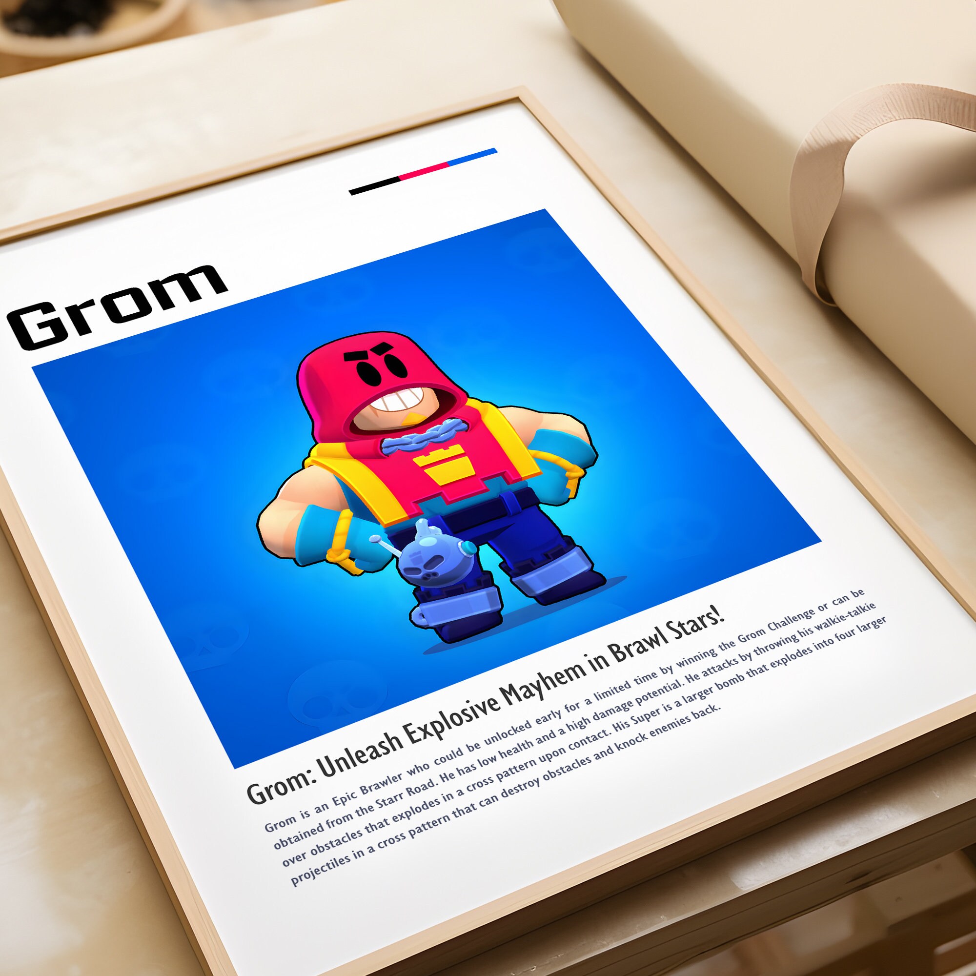 Grom Brawl Stars Digital Poster Brawl Stars Clipart Brawl Stars Instant ...