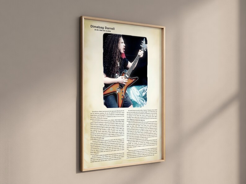 Dimebag Darrell Biography Cover Print Bio Poster Digital Download Music ...