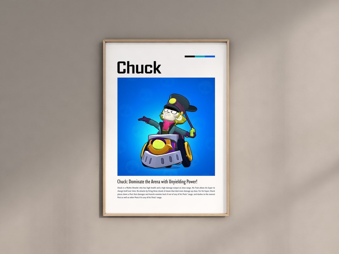 Chuck Brawl Stars Digital Poster Brawl Stars Clipart Brawl Stars ...