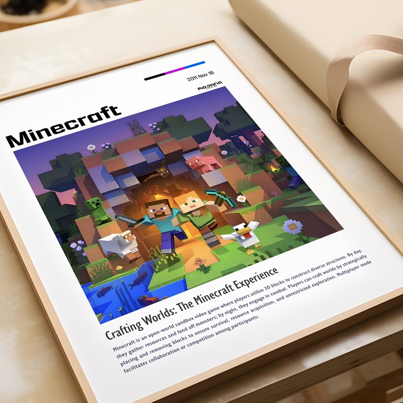 Minecraft Poster Gaming Room Poster Print Game Video Games Digital ...