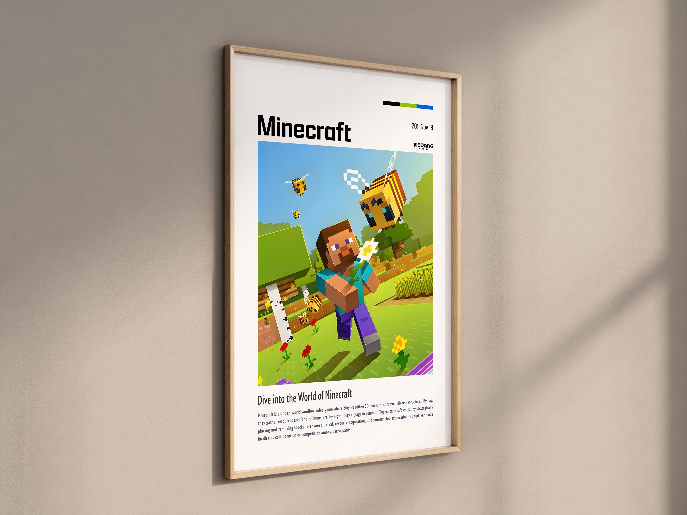 Minecraft Poster Gaming Room Poster Print Game Video Games Digital ...