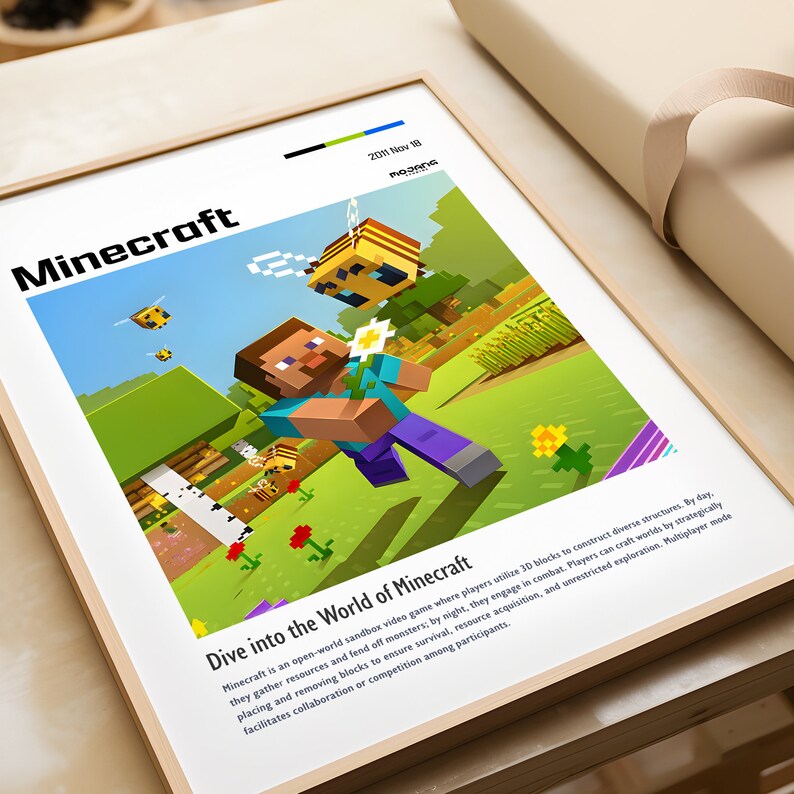Minecraft Poster Gaming Room Poster Print Game Video Games Digital ...