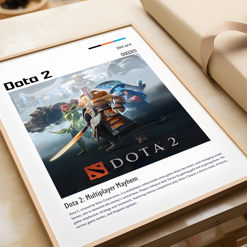 Dota 2 Poster Gaming Room Poster Print Game Video Games Digital Poster ...