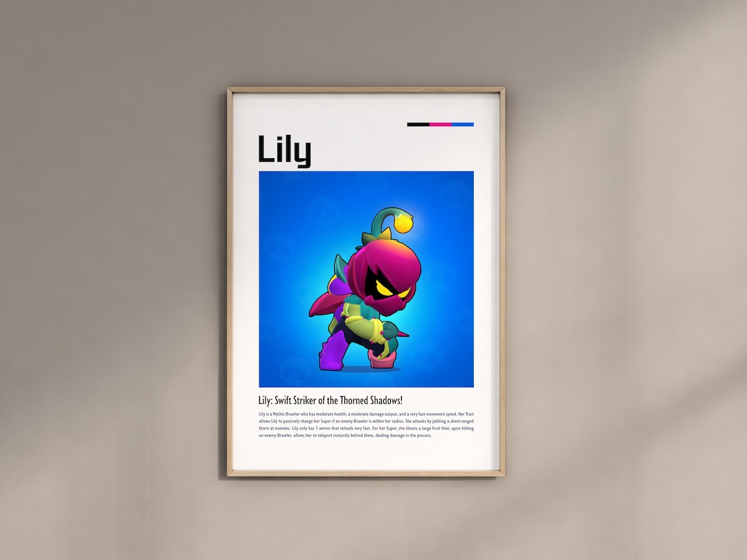 Lily Brawl Stars Digital Poster Brawl Stars Clipart Brawl Stars Instant ...