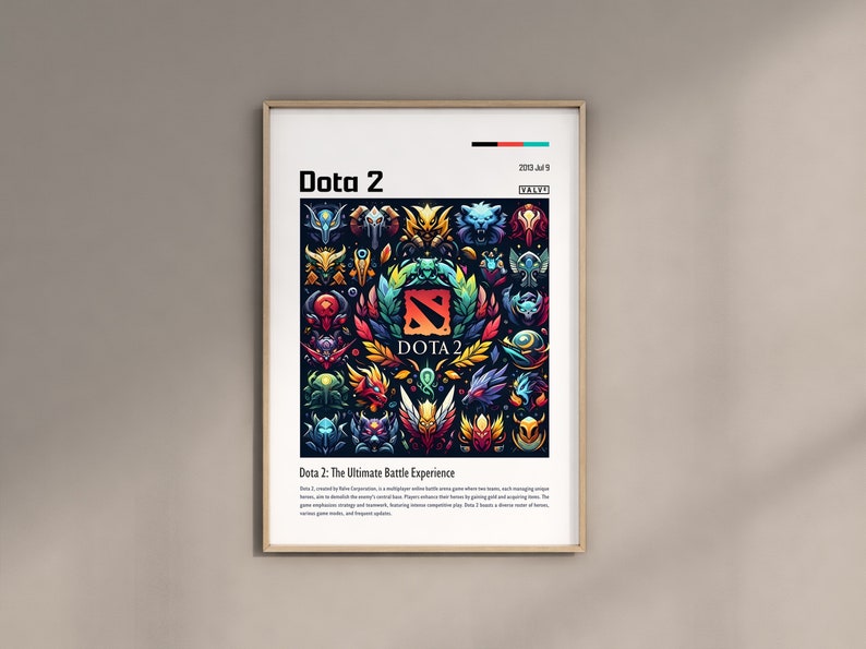 Dota 2 Poster Gaming Room Poster Print Game Video Games Digital Poster ...