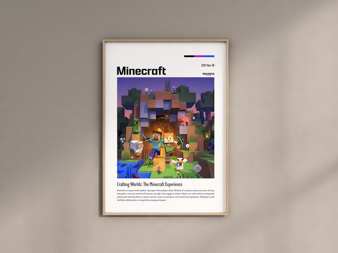 Minecraft Poster Gaming Room Poster Print Game Video Games Digital ...