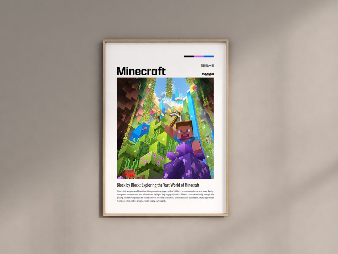 Minecraft Poster Gaming Room Poster Print Game Video Games Digital ...
