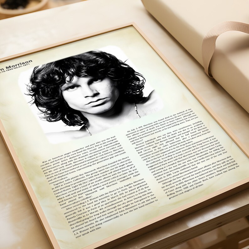 Jim Morrison Biography Cover Print Bio Poster Digital Download Music ...