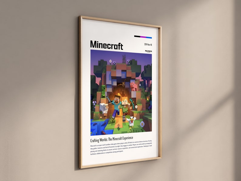 Minecraft Poster Gaming Room Poster Print Game Video Games Digital ...