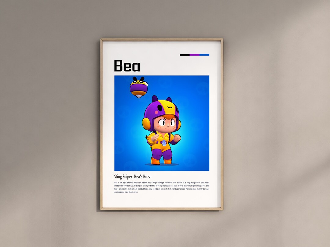 Brawl Stars Bea Digital Poster Brawl Stars Clipart Brawl Stars Instant ...