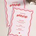 Menu Pink Red Wavy Editable Template, Girls Night, Instant Download ...
