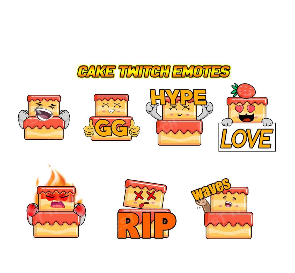 Twitch Cake Emote /twitch Kawaii Cake Emote for Streamers / Emoji for ...