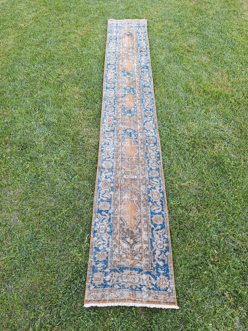 2x13 Extra Long Blue Runner,vintage Corridor Runner,entryway Runner ...