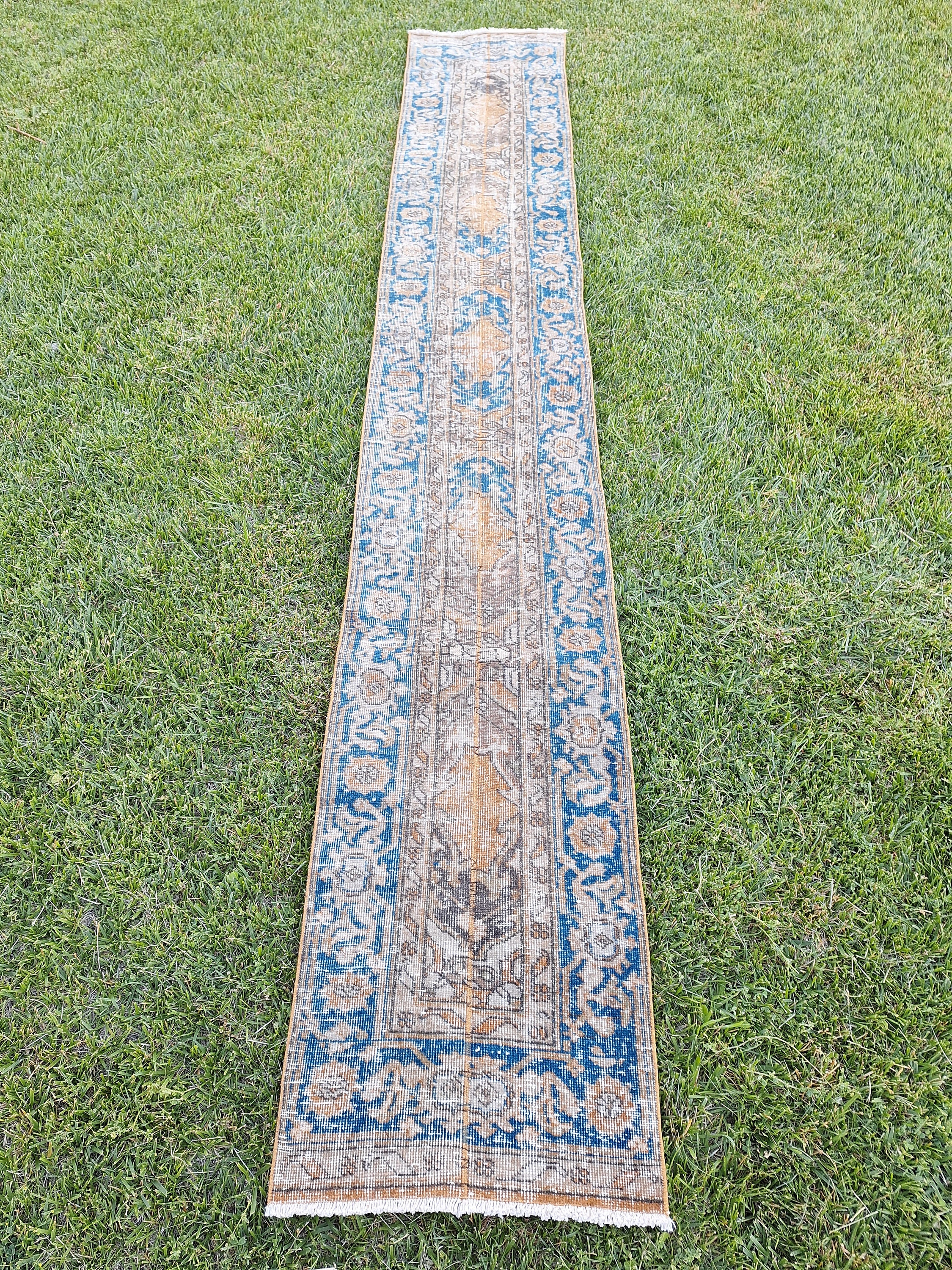 2x13 Extra Long Blue Runner,vintage Corridor Runner,entryway Runner ...