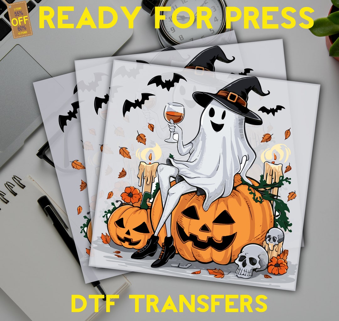 Halloween Fall Witchy Ghost Witch Ready to Press, Spooky Ghost Dtf, Ghosts Dtf Transfers ...