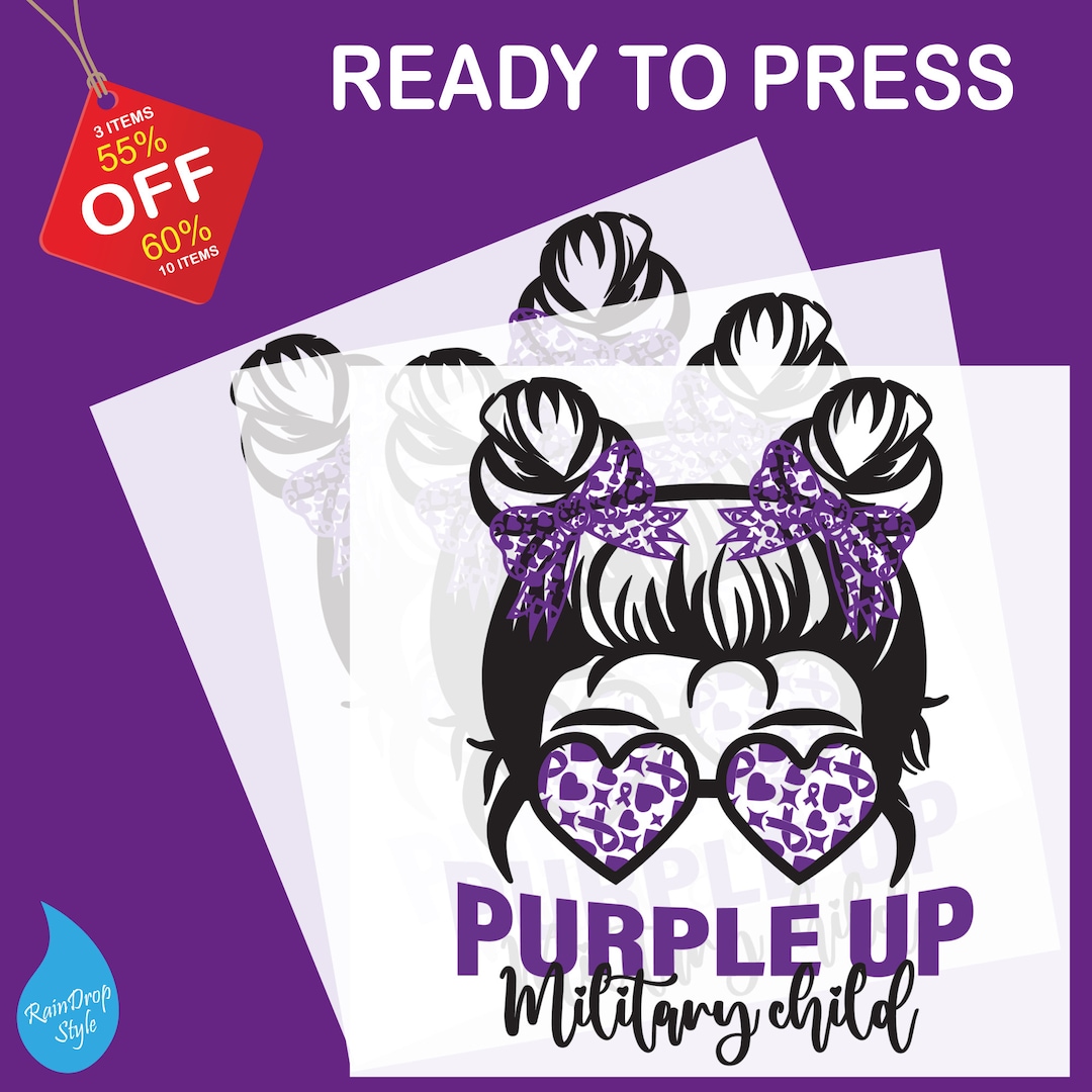 Purple up DTF Transfer, Purple up Ready to Press, Heat Press Transfer ...